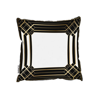 Cushions - Art Deco Black Frame (Cushion) / 60cm x 60cm