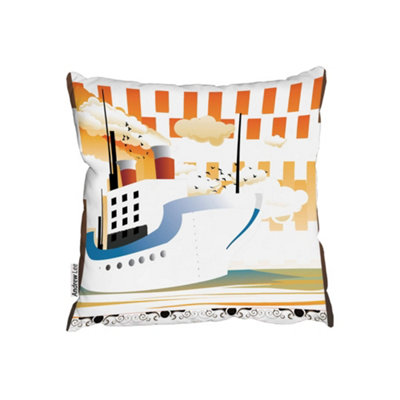 Cushions - Art Deco Ship (Cushion) / 60cm x 60cm | DIY at B&Q