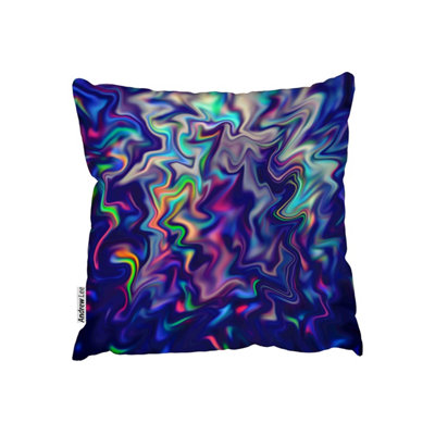 Cushions - Blue foil Marbled multicoloured Shine stone (Cushion) / 60cm ...