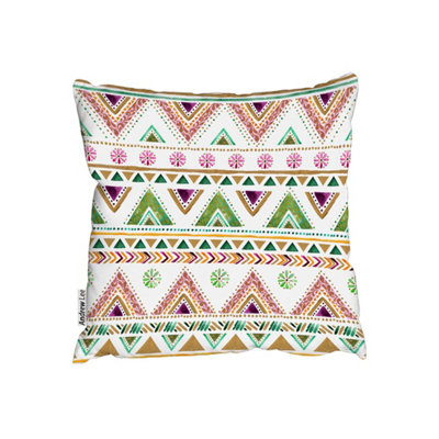 Cushions - Colorful Striped gold style triangles (Cushion) / 60cm x ...
