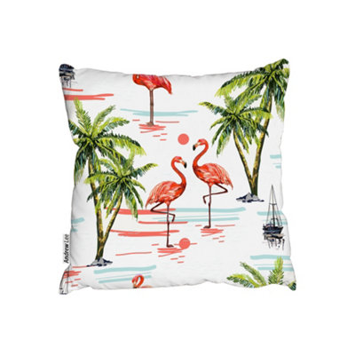 Cushions - Flamingo & Palm Trees (Cushion) / 60cm x 60cm
