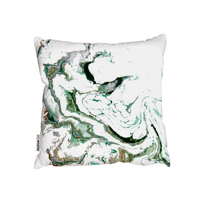 Cushions - Golden and dark blue mixed Marble effect (Cushion) / 60cm x ...