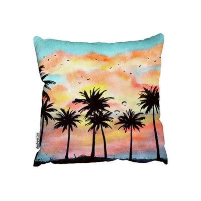 Cushions - Palm Trees at Sunset (Cushion) / 60cm x 60cm | DIY at B&Q