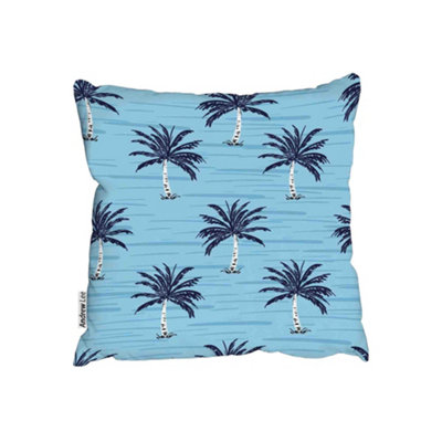 Cushions - Palm Trees on Blue (Cushion) / 60cm x 60cm | DIY at B&Q