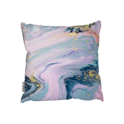 Cushions - Pink & Blue Marble (Cushion) / 45cm x 45cm | DIY at B&Q