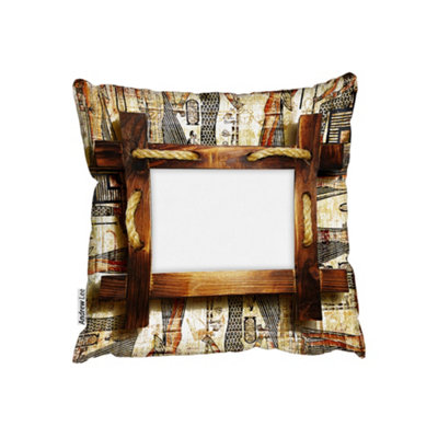 Cushions - Rustic Egyptian Wooden Frame (Cushion) / 45cm x 45cm | DIY ...