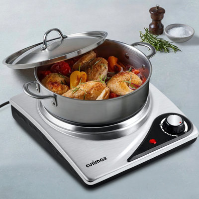 Cusimax PortableElectric Cooking Portable Single Hot Plate 1500W, 2.3kg