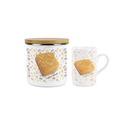 Custard Cream Mug & Canister Gift Set - Novelty Gifts for Foodies ...