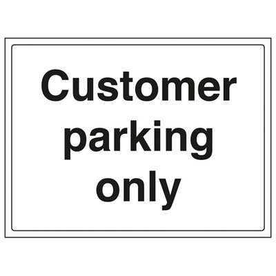 Customer Parking Area Car Park Sign - Rigid Plastic - 300x200mm (x3 ...