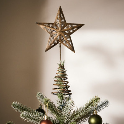 Cut Out Metal Star Christmas Decorations Tree Topper