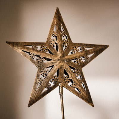 Cut Out Metal Star Christmas Decorations Tree Topper