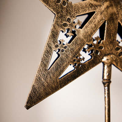 Cut Out Metal Star Christmas Decorations Tree Topper