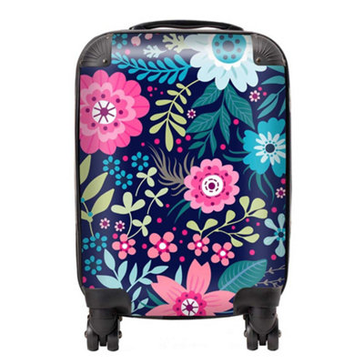 Cute Colourful Flower Pattern Suitcase - Small