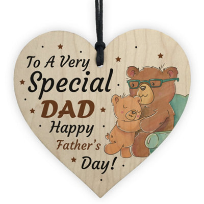 Cute Fathers Day Gift For Dad Wood Heart Dad Gift From Daughter Son ...