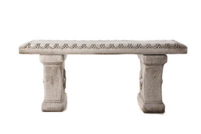 Cute Straight Garden Bench Stone Cast Garden Statue