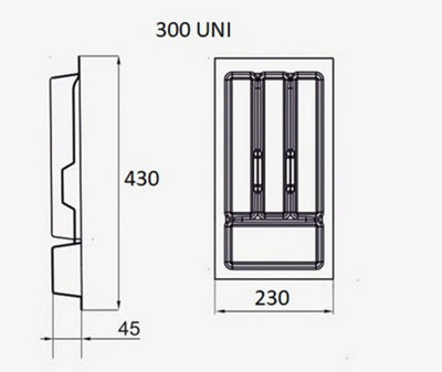 Cutlery tray UNI, 300mm (230mmx430mm)