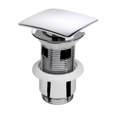 CW2 Square Basin Click Waste Chrome Finish Slotted Design for Modern ...