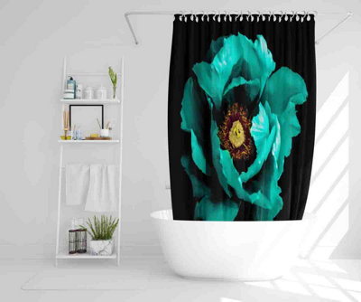 Cyan Peony Flower (Shower Curtain) / Default Title