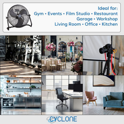 Cyclone 20" High Velocity Premium Black Finish Floor Fan 3-Speed ...