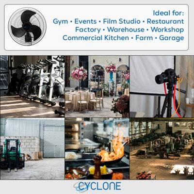 Cyclone 20" Wall Mounted Fan 240V