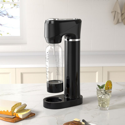 Cylinder Soda Maker Sparkling Water Machine with 1L Carbonating in Black