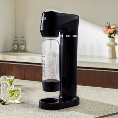 Cylinder Soda Maker Sparkling Water Machine with 1L Carbonating in Black