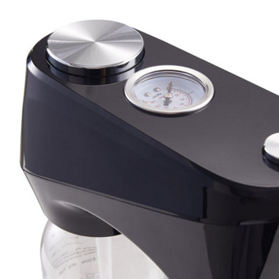 Cylinder Soda Maker Sparkling Water Machine with 1L Carbonating in Black