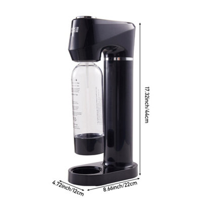 Cylinder Soda Maker Sparkling Water Machine with 1L Carbonating in Black
