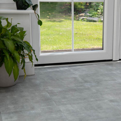 d-c-fix Concrete Grey Self Adhesive Vinyl Floor Tiles Pack of 22 (2sqm)