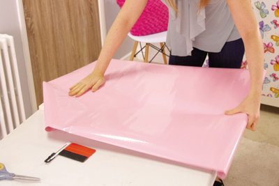 D-C-Fix Glossy Cherry Pink Sticky Back Plastic Vinyl Wrap Film 67.5cm X ...
