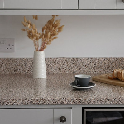 d c fix Granite Beige Self Adhesive Vinyl Wrap Film for Kitchen Worktops and Furniture 10m L