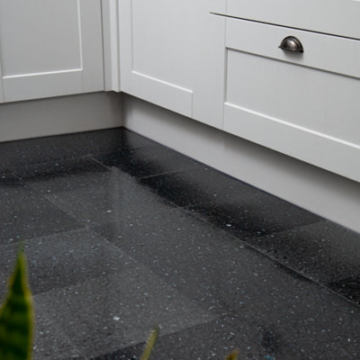 d-c-fix Granite Black Self Adhesive Vinyl Floor Tiles Pack of 11 (1sqm)