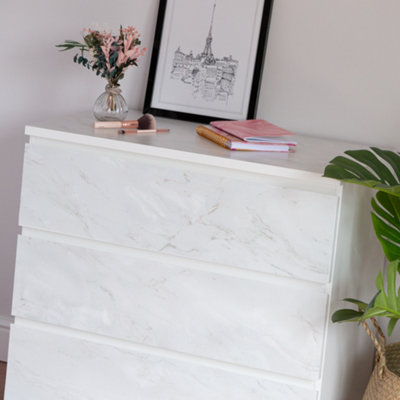 d-c-fix Marble Romeo Matt White Self Adhesive Vinyl Wrap Film for ...