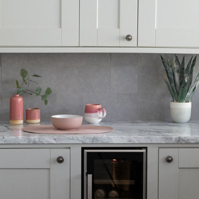 d-c-fix Micro Cement Light Grey Self-Adhesive Vinyl Wall Tiles 15.25cm ...