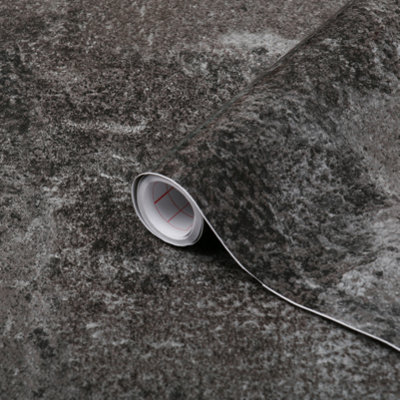 d-c-fix Modern Black Avellino Concrete Vinyl Worktop Wrap Sticky Back ...