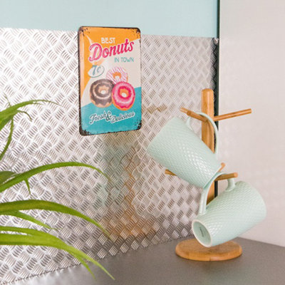 d-c-fix Premium Metallics Chequer Plate Silver Self Adhesive Vinyl Wrap ...