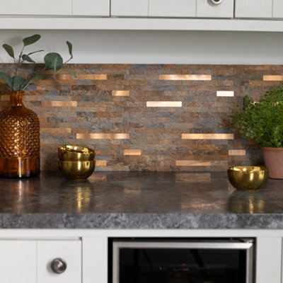 d-c-fix Slate Copper Premium Self Adhesive Composite Wall Tile 29.2cm(W ...