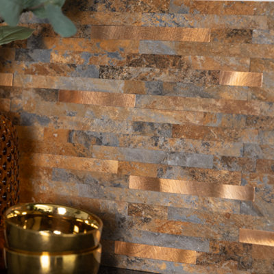 d-c-fix Slate Copper Premium Self Adhesive Composite Wall Tile 29.2cm(W ...