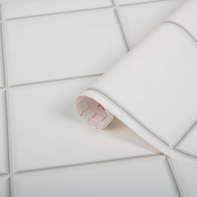 d-c-fix Vigo Plain White Tiles Self Adhesive Vinyl Wrap Film for ...