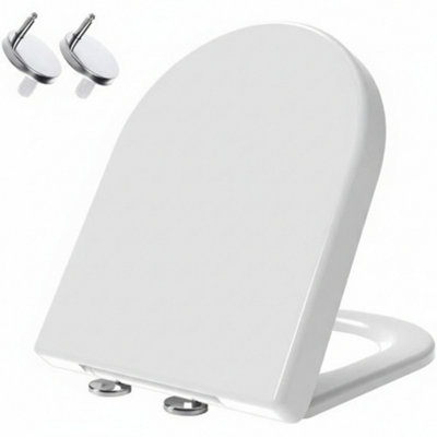 D Shape Toilet Seat Soft Close Toilet Seat with Quick Release Top Fix ...