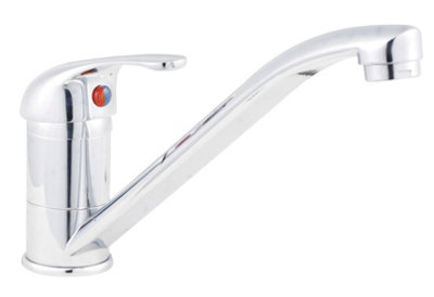 D-Type Lever Handle Kitchen Mixer Tap With Swivel Spout - Chrome ...