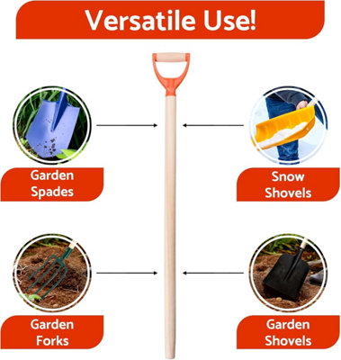 D Type Shaft Handle to suit Shovel, Spade or Fork (100 cm / 39 in Long ...