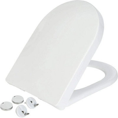D-Type Soft Closing Toilet Seat Anti-Bacterial Hygienic - Removable ...