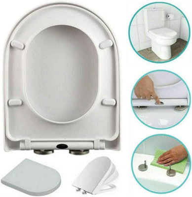 D-Type Toilet Cover with Soft-Close Mechanism clip-on toilet seat