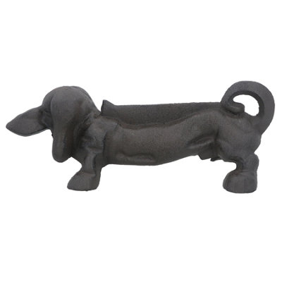 Dachshund Boot Scraper Dog Door Stop Cast Iron Mud Muck Wedge Animal House