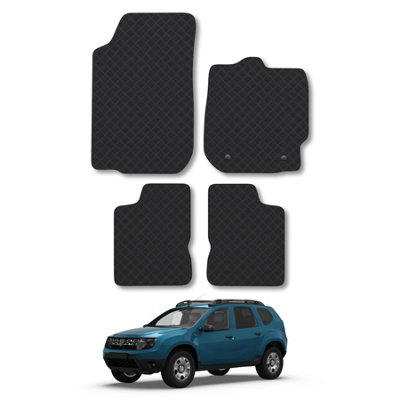 Dacia Duster (2010-2018) Rubber Car Mats Heavy-Duty Tailored Fit with Clips