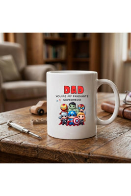 Dad Superhero Mug Youre My Favourite Superhero Ceramic Cup