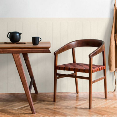 Dado Vinyl Wall Panel Wallpaper Cream AS Creation 39803-2