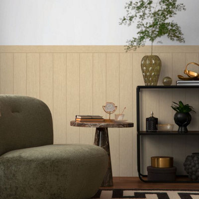 Shop Dado Vinyl Wall Panel Wallpaper Natural AS Creation 39803-3