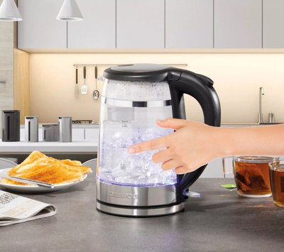 Daewoo 1.7L 3000W Matching Glass Kettle and Toaster Set 2 Slice ...